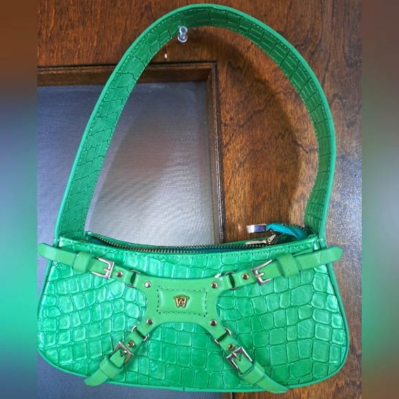 Maya | Bags | Maya Green Croc Shoulder Bag Manc | Poshmark